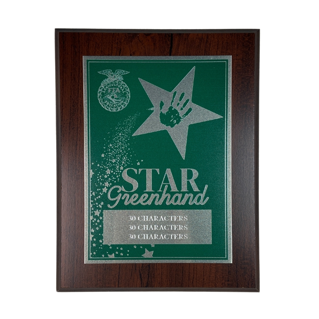 STAR GREENHAND AWARD PLAQUE - 03054-0000